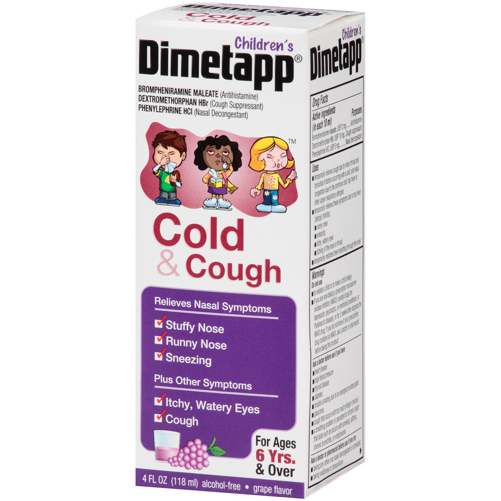 Dimetapp Children's Cold & Cough, Grape Flavor, 4 fl oz (118 ml)