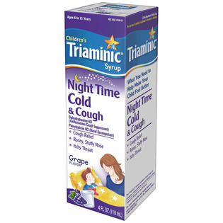 Triaminic Children's Cold & Cough, Night Time, Syrup, Grape Flavor, 4 ...