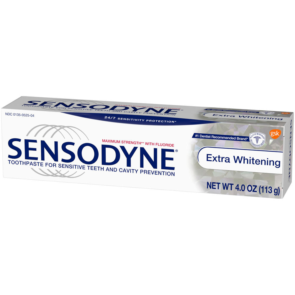 Sensodyne Toothpaste, Maximum Strength with Fluoride, Extra Whitening ...