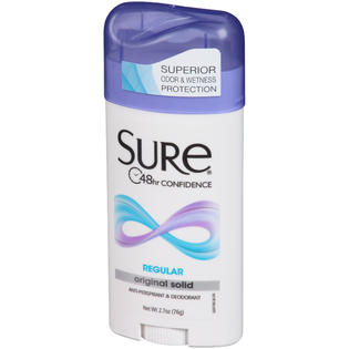 Sure Anti-Perspirant & Deodorant, Original Solid, Regular Scent, 2.7 oz ...