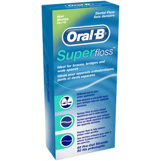 SuperFloss Dental Floss, Mint, 50 strands