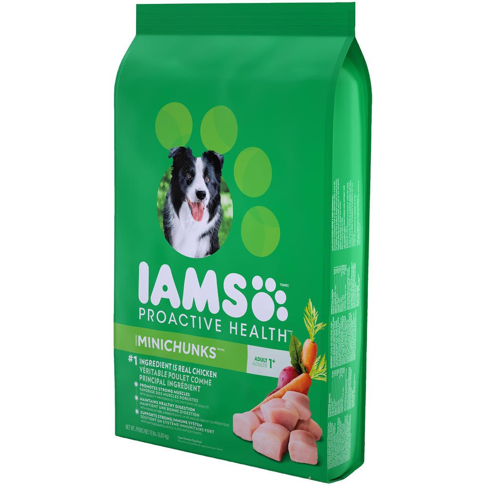 Iams Pro-Active Health Mini Chunks Dog Dry Food 15 lbs