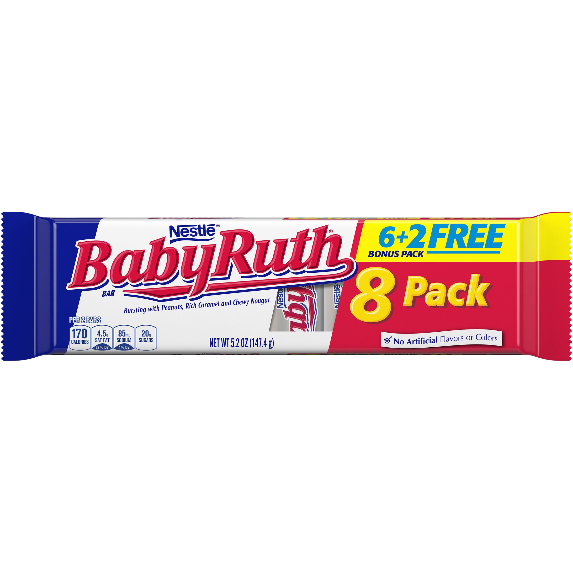 Baby Ruth Candy Bars, 8 Pack, 8 - 0.65 oz (18.4 g) bars [5.2 oz (147.4 g)]