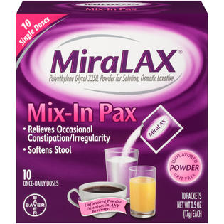Miralax Laxative, Original Prescription Strength, 10 - 0.5 oz (17 g ...
