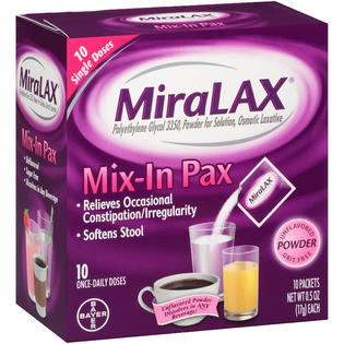 Miralax Laxative, Original Prescription Strength, 10 - 0.5 oz (17 g ...