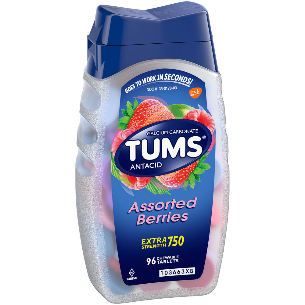 Antacid/Calcium Supplement, Extra Strength 750, Assorted Berries ...