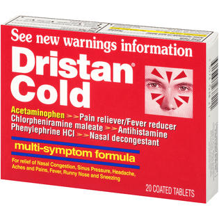 Dristan Cold Multi-Symptom Formula, Coated Tablets, 20 tablets