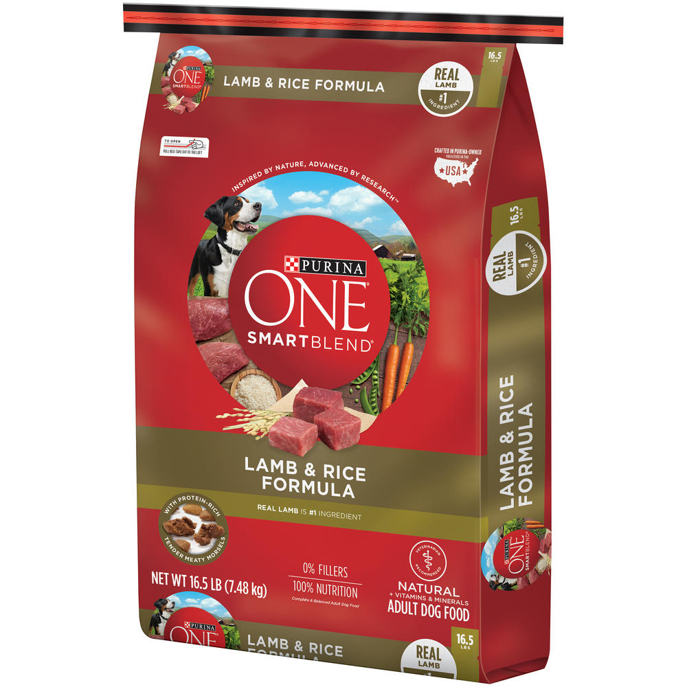 Purina ONE SmartBlend Lamb & Rice Formula Adult Premium Dog Food 16.5 ...