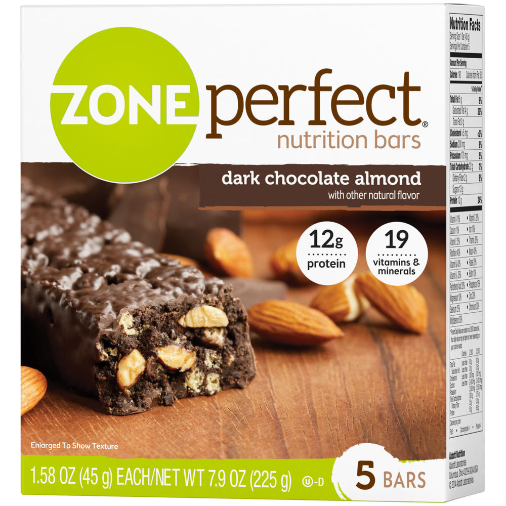 Zone Perfect Nutrition Bars, Dark Chocolate Almond, 5 - 1.58 oz (45 g ...