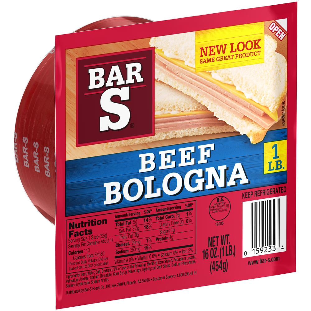 Bar S Bologna, Beef, 16 oz (1 lb) 454 g