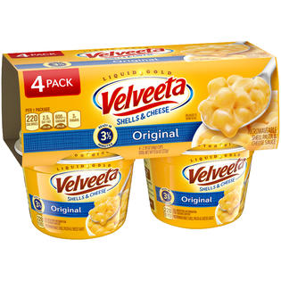 Velveeta Shells and Cheese, Original, 4 Pack, 4 - 2.39 oz packs