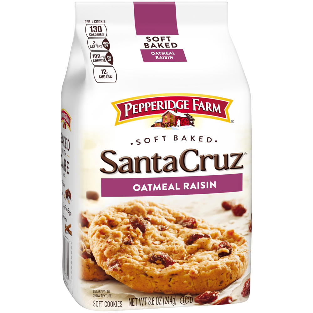 Pepperidge Farm Soft Baked Cookies, Santa Cruz, Oatmeal Raisin, 8.6 oz ...