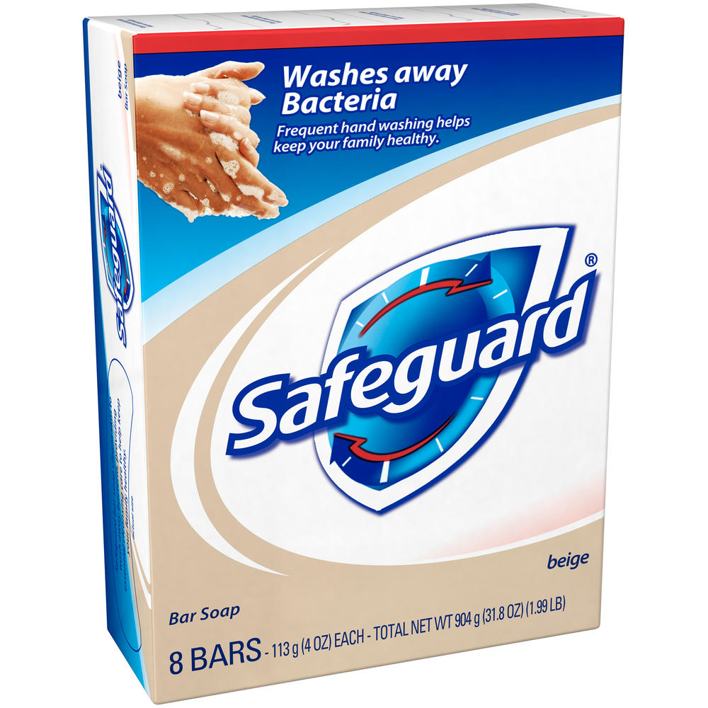 Safeguard Deodorant Soap, Triclocarban Antibacterial, Value Pack, 8 - 4 ...