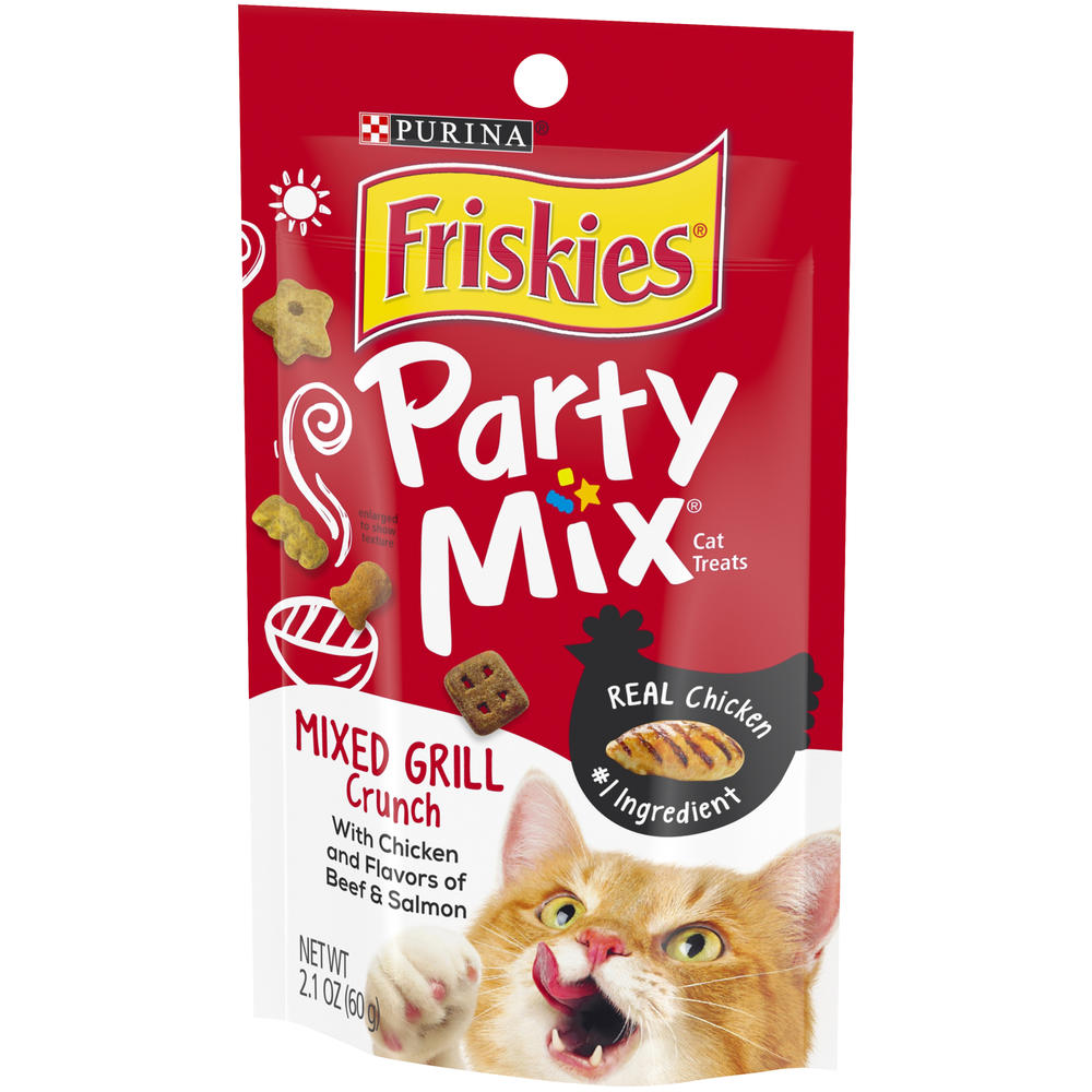 Friskies Treats Party Mix Mixed Grill Crunch Cat Treats 2.1 oz. Pouch