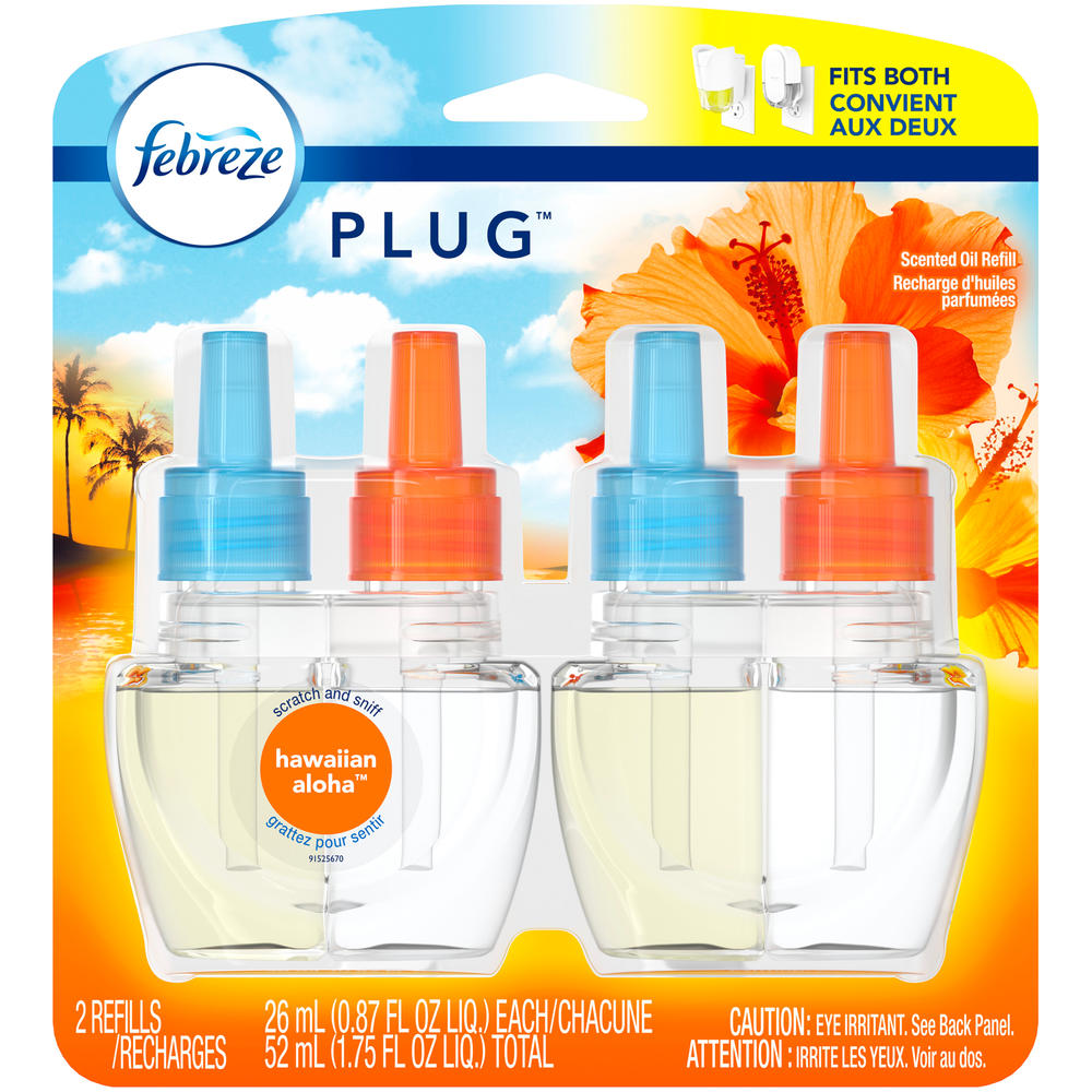 Febreze NOTICEables Dual Scented Oil Refills, Hawaiian Aloha, Hibiscus ...