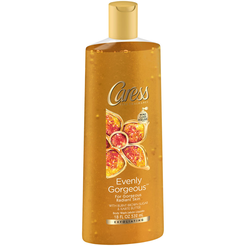 Caress Evenly Gorgeous Body Wash, Exfoliating, 18 fl oz (532 ml)