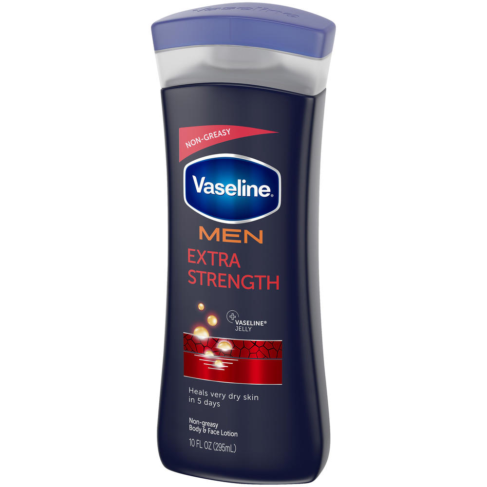 Vaseline Men Lotion, Body & Face, Extra Strength, 10 fl oz (295 ml)