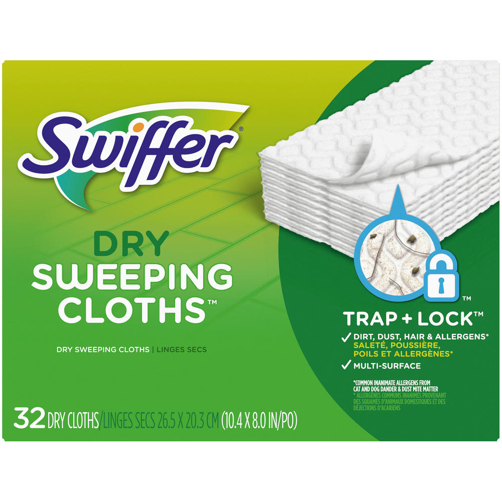 Swiffer Sweeper Dry Sweeping Cloths, Refills, Unscented, 32 cloths