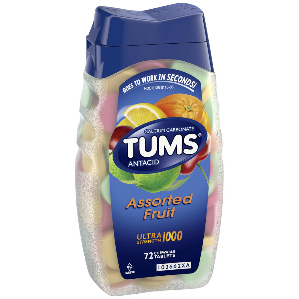 Tums ® Ultra Strength 1000 Assorted Fruit Antacid Chewable Tablets 72 ...
