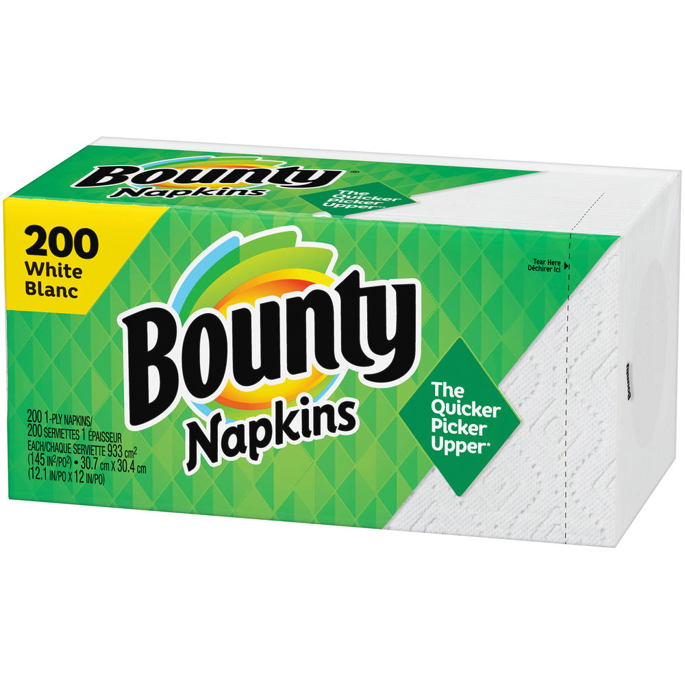Bounty Quilted Napkins, Prints, 1-Ply, 200 napkins