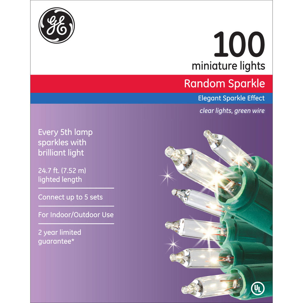 GE Random Sparkle Light Set with 100 Clear Lights