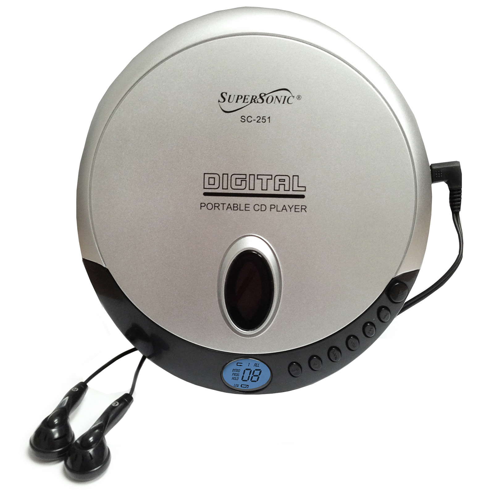 Supersonic 97085220M Personal Slim CD Digital Player with Stereo Headphones