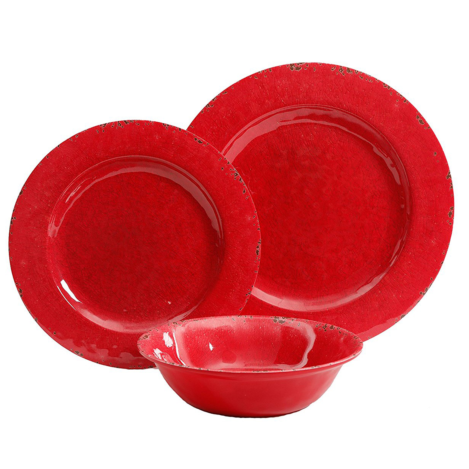 Studio California Mauna 12 pc Dinnerware Set - Red