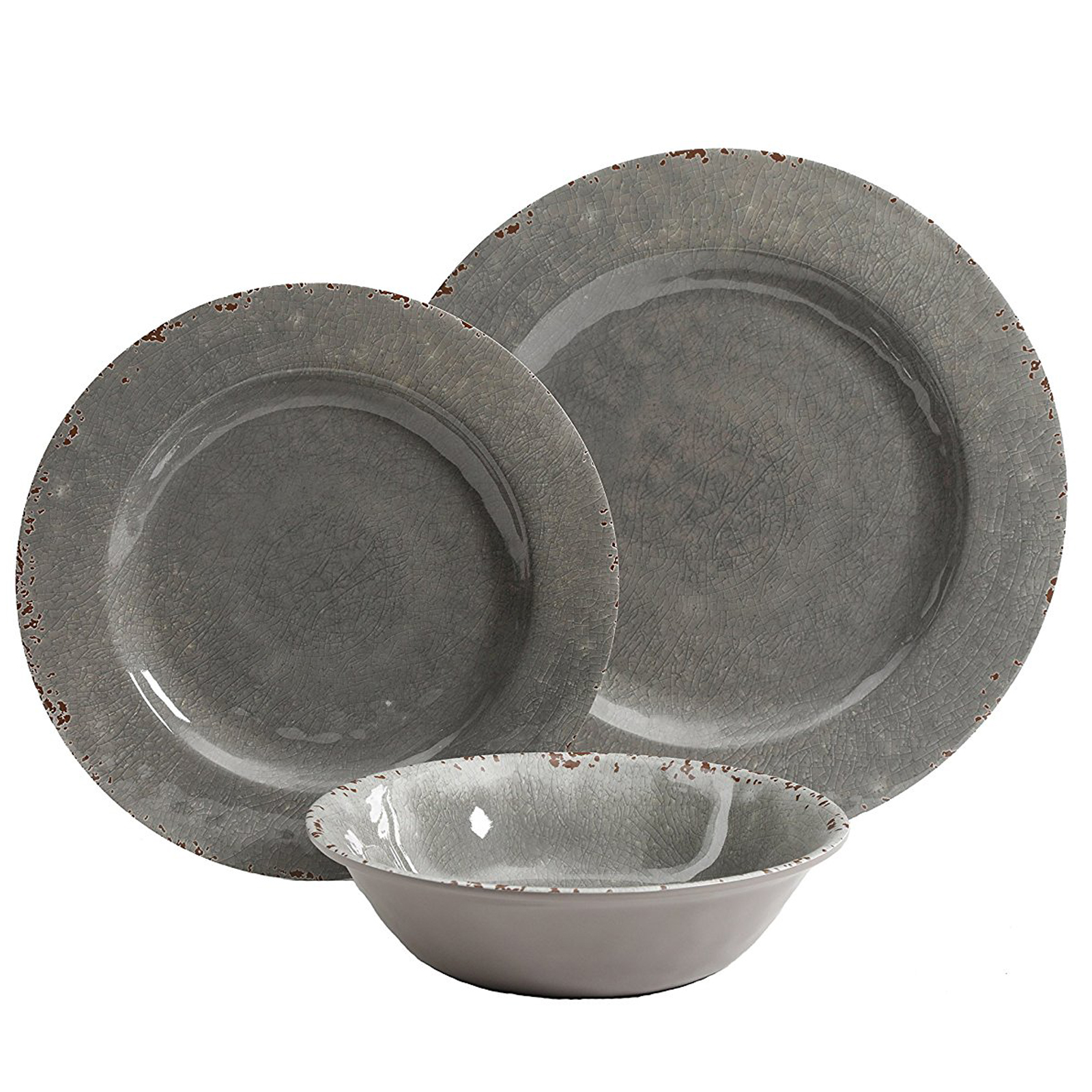 Studio California Mauna 12 pc Dinnerware Set - Grey