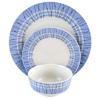 Gibson Home Decorated Classic Blue Fine Ceramic12 Piece Dinnerware Set