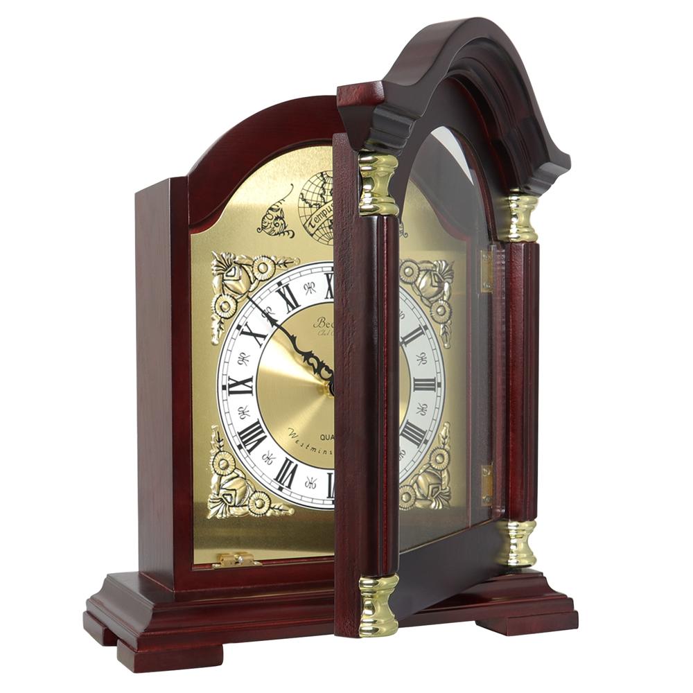 Bedford Clock Collection Redwood Mantel clock with Chime