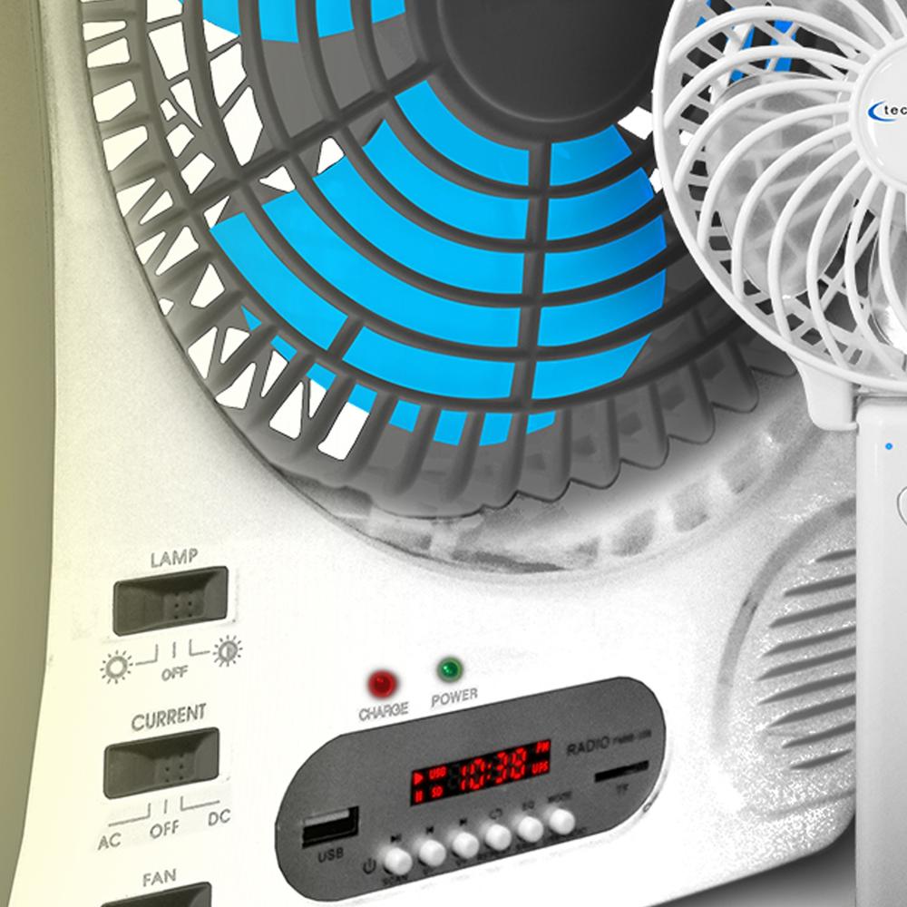 Technical Pro 970109332M Rechargeable Camping Fan Bundle with 8" Fan ...