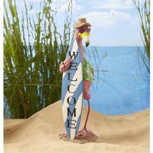 Standing Welcome Flamingo - Outdoor Living - Outdoor Decor - Lawn ...