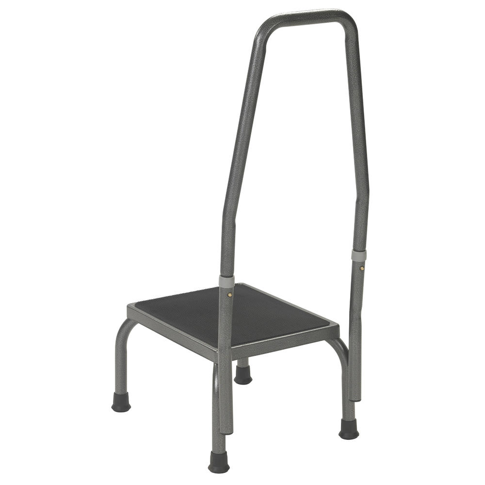Drive Medical Footstool with Non Skid Rubber Platform and Handrail