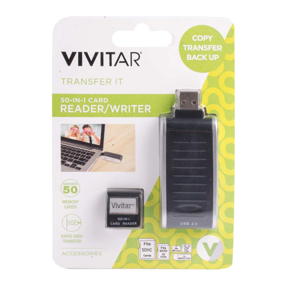 Vivitar VIV-RW-5000-BLK 50-in-1 Card Reader Memory Card Reader