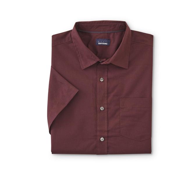 Basic Editions Men's Big and Tall Short-Sleeve Button-Front Shirt - Plaid