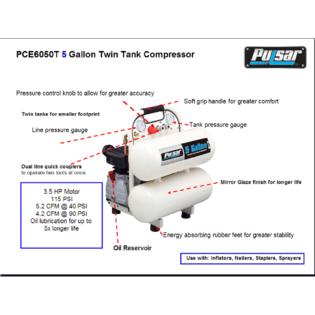 Pulsar 5 Gallon Twin Tank Air Compressor