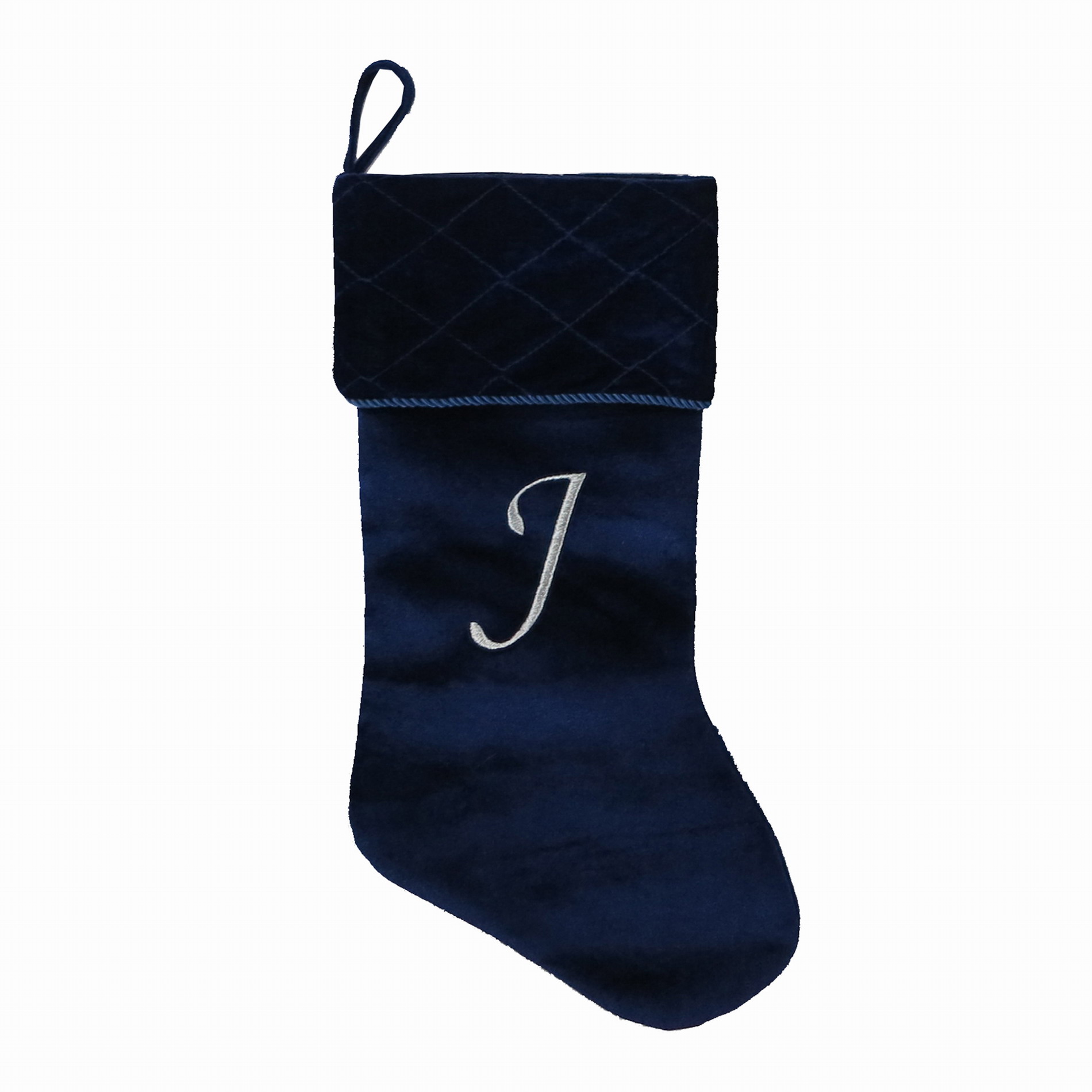 UPC 099794582878 - Velvet Monogram Stocking-J, 20 in | upcitemdb.com
