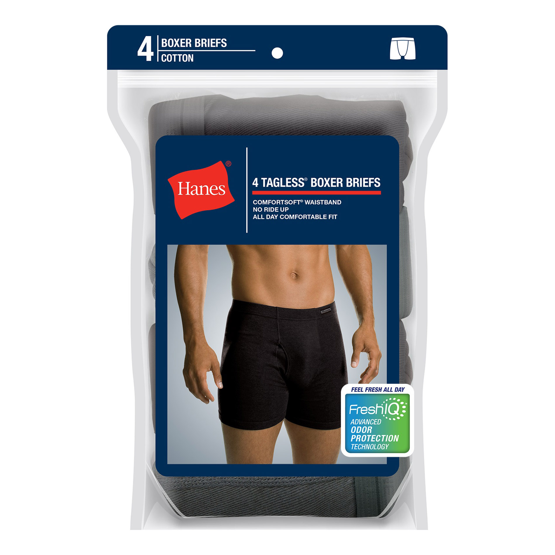 Hanes Men’s 4-Pack Solid Boxer Briefs