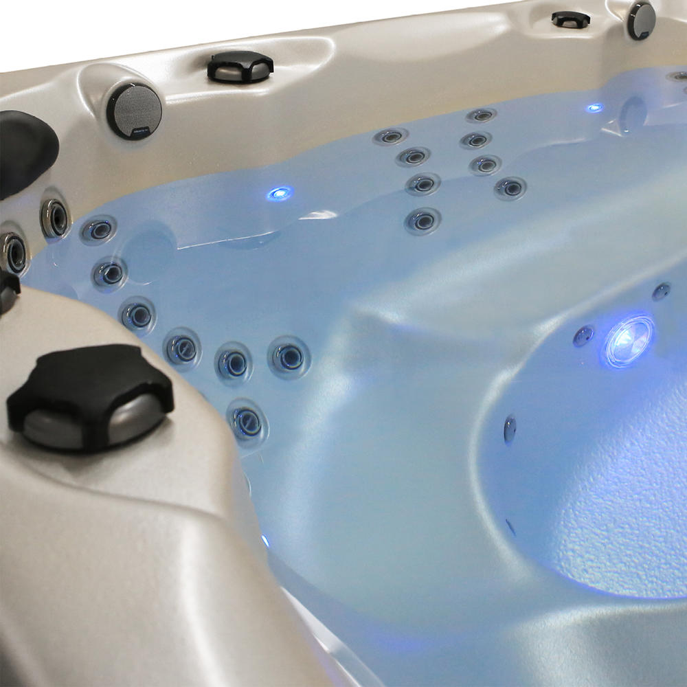 American Spas 6-Person 85-Jet Premium Acrylic Lounger Hot Tub Spa with ...