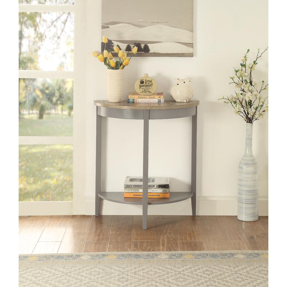 Justino Console Table, Gray Oak & Gray