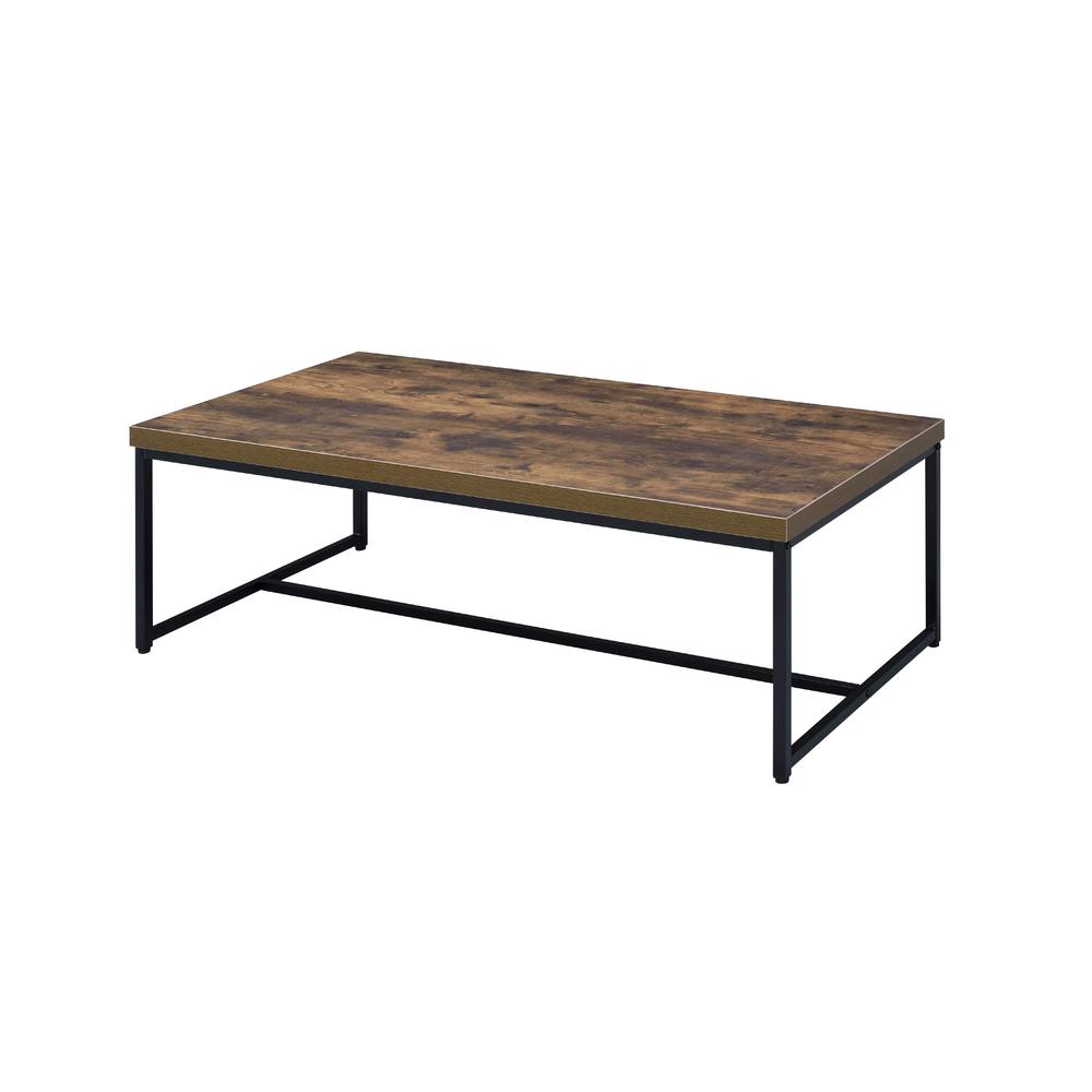 Venetian Worldwide Bob Coffee Table, Weathered Oak & Black