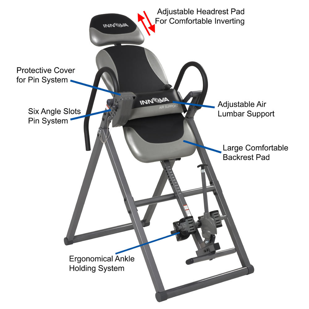 Innova Fitness ITX9900 Heavy Duty Deluxe Inversion Table with Air ...