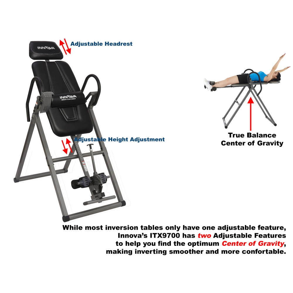 Innova Fitness Innova ITX9700 Inversion Table with Memory Foam Lumbar Pad