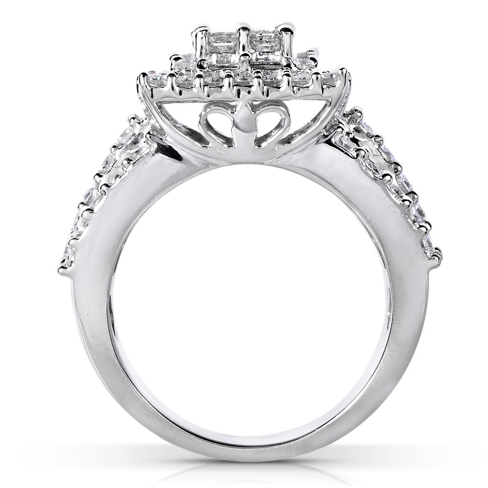 Kobelli 2 Carat (ct.tw) Diamond Square Frame Cluster Engagement Ring in ...