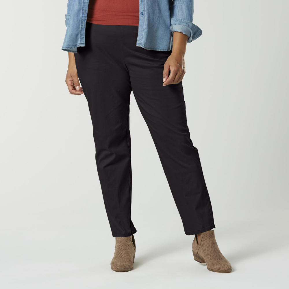 Laura Scott Women’s Denim Pull-On Twill Pants