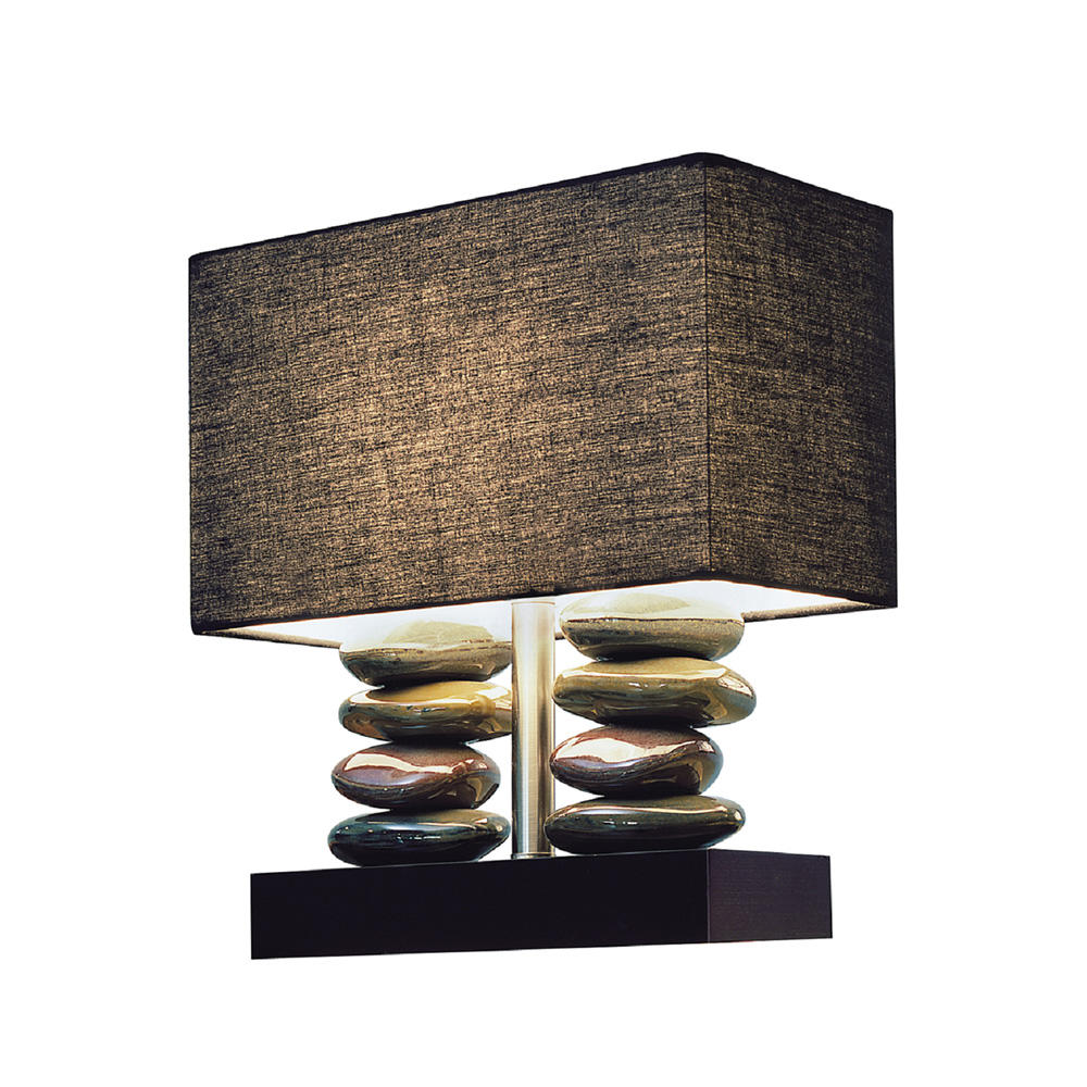 Elegant Designs Rectangular Dual Stacked Stone Ceramic Table Lamp with ...