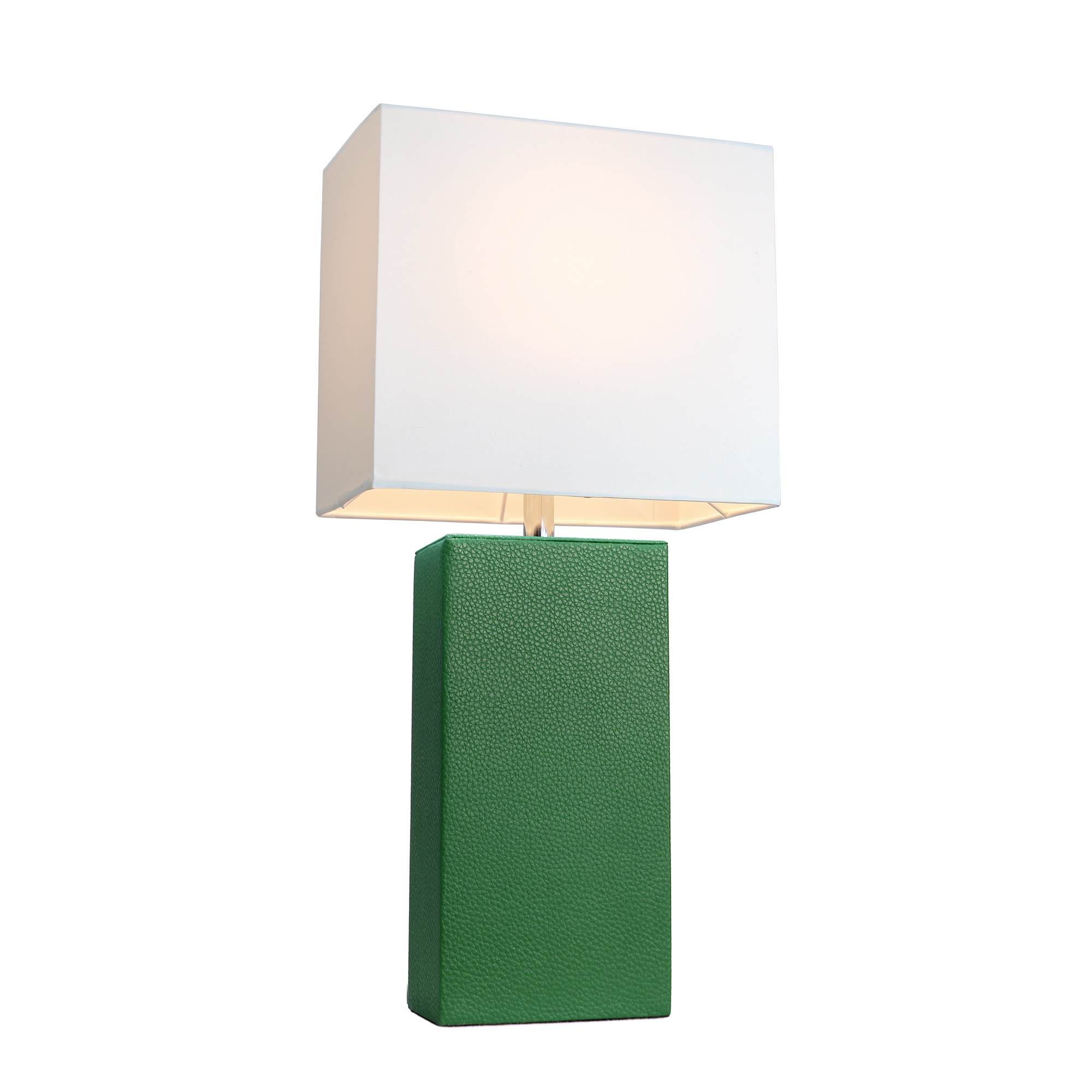 Elegant Designs Monaco Avenue Modern Green Leather Table Lamp