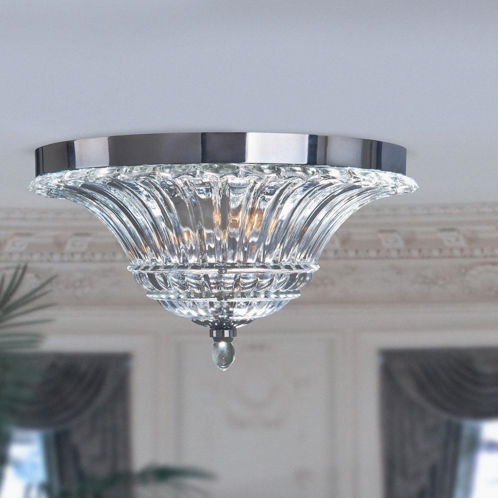 Elegant Designs 2 Light Glass Ceiling Light Glacier Petal Flush Mount