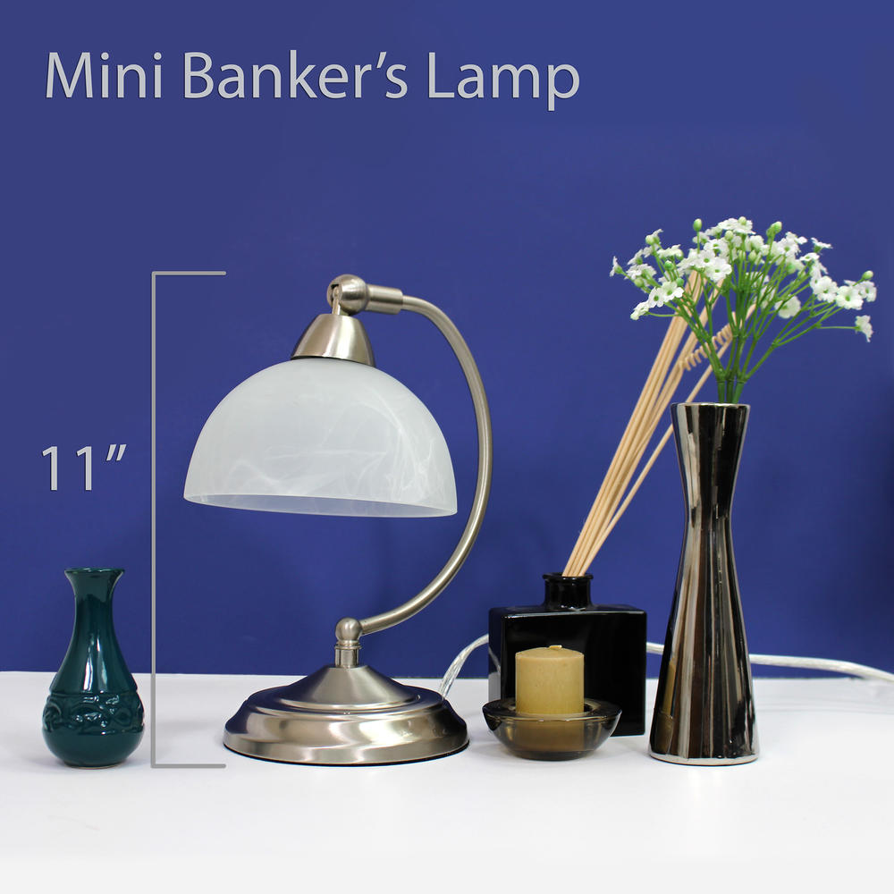 Elegant Designs Mini Modern Bankers Desk Lamp with Touch Dimmer Control ...