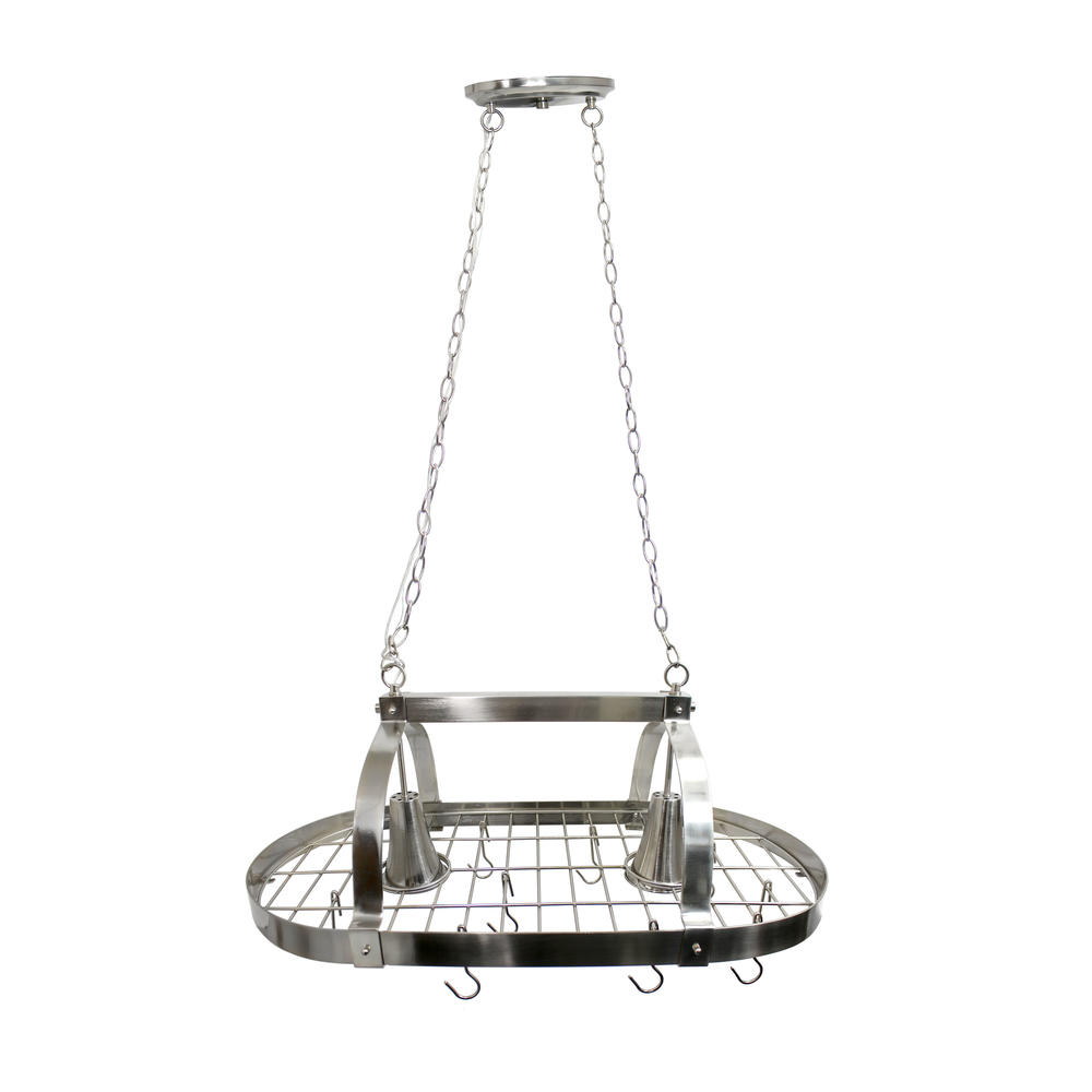 Elegant Designs Brushed Nickel 2 Light Kitchen Pot Rack Downlights